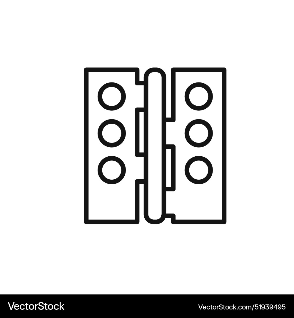 Door hinge icon logo sign outline Royalty Free Vector Image
