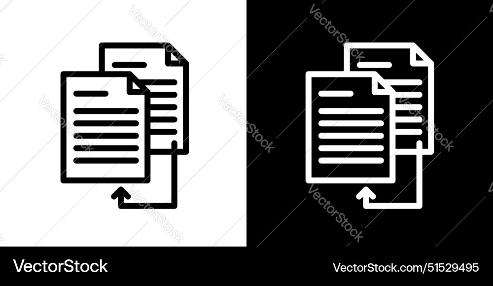Duplicate Icon Set Copy Data Files Symbol Vector Image