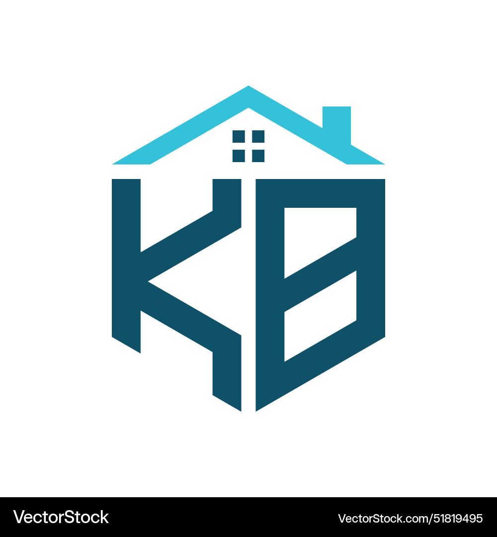 Kb house logo design template letter Royalty Free Vector