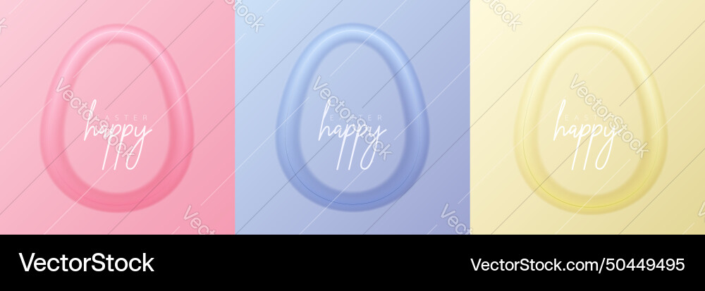 Set of pastel colored 3d egg shape frame design Vector Image