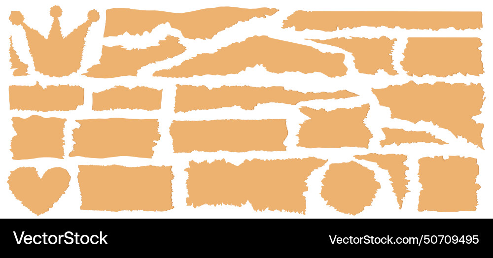 Torn paper edges set Royalty Free Vector Image