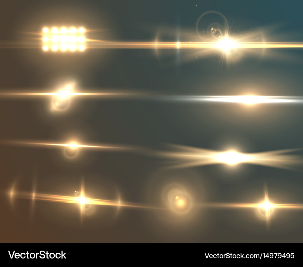Transparent lens flare effect set Royalty Free Vector Image