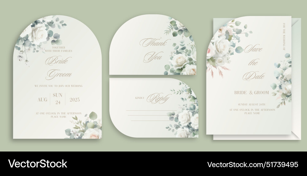 Wedding arch invitation card design Royalty Free Vector