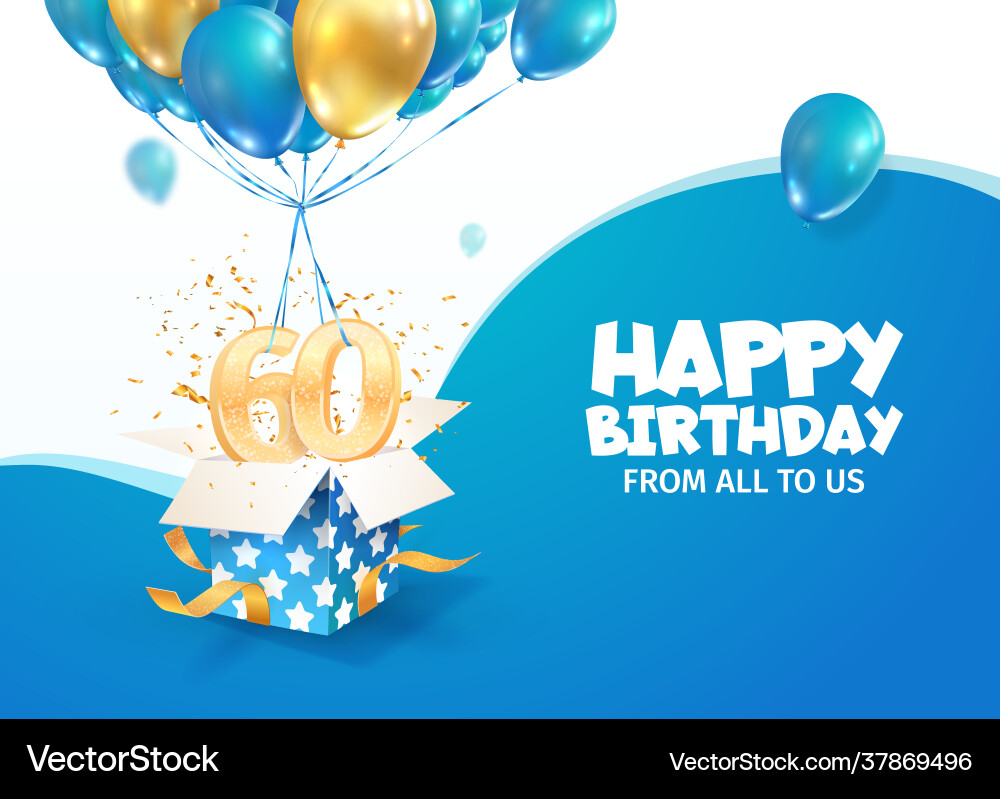 Celebrating 60th years birthday Royalty Free Vector Image