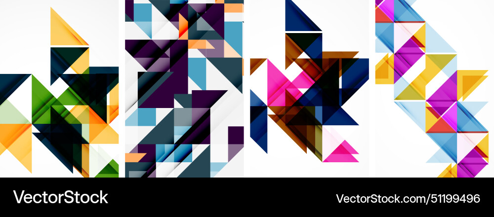Creative arts with purple triangles rectangles Vector Image