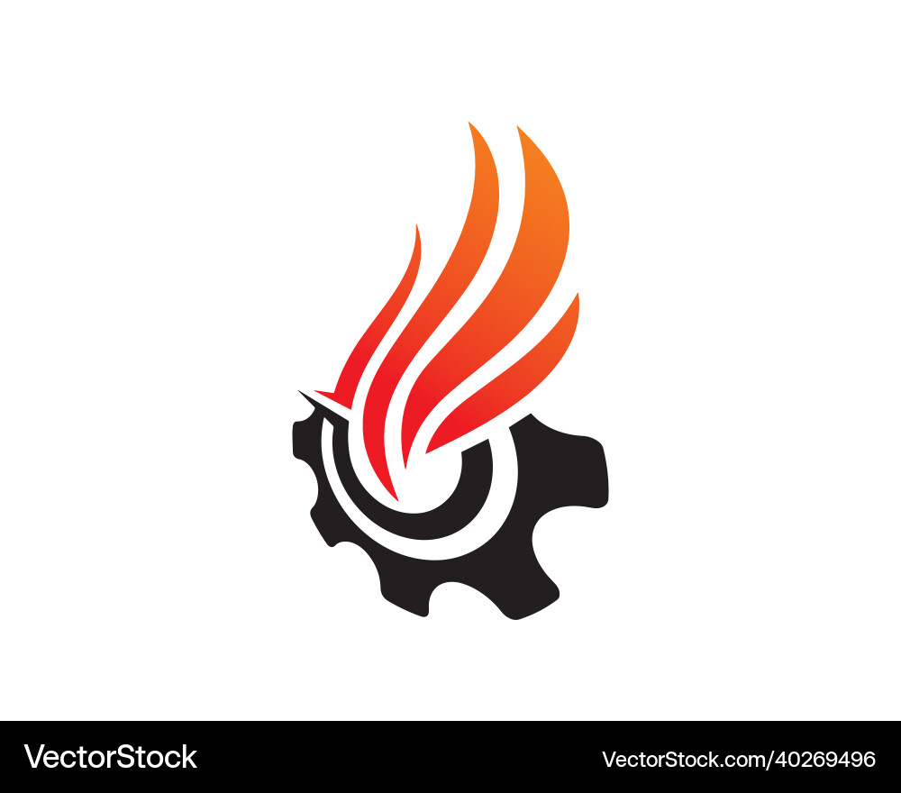 Fire tech logo template design emblem – Royalty-Free Vector | VectorStock