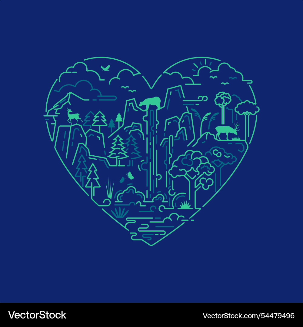 Forestheart Royalty Free Vector Image - VectorStock