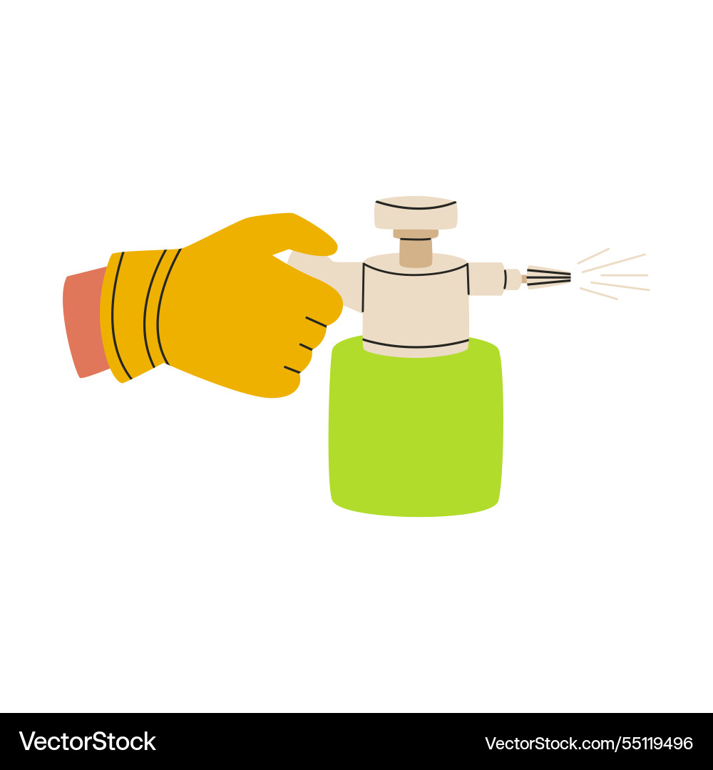 Hand spraying pesticide Royalty Free Vector Image
