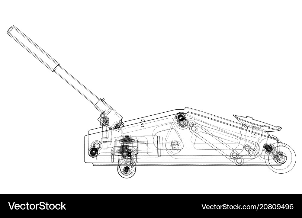 Hydraulic floor jack outline Royalty Free Vector Image