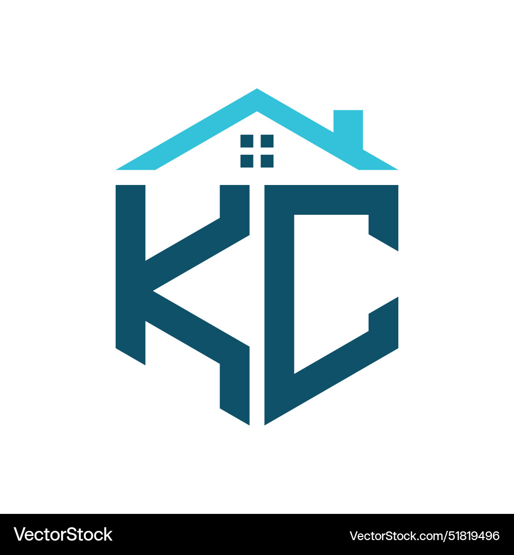 Kc house logo design template letter Royalty Free Vector