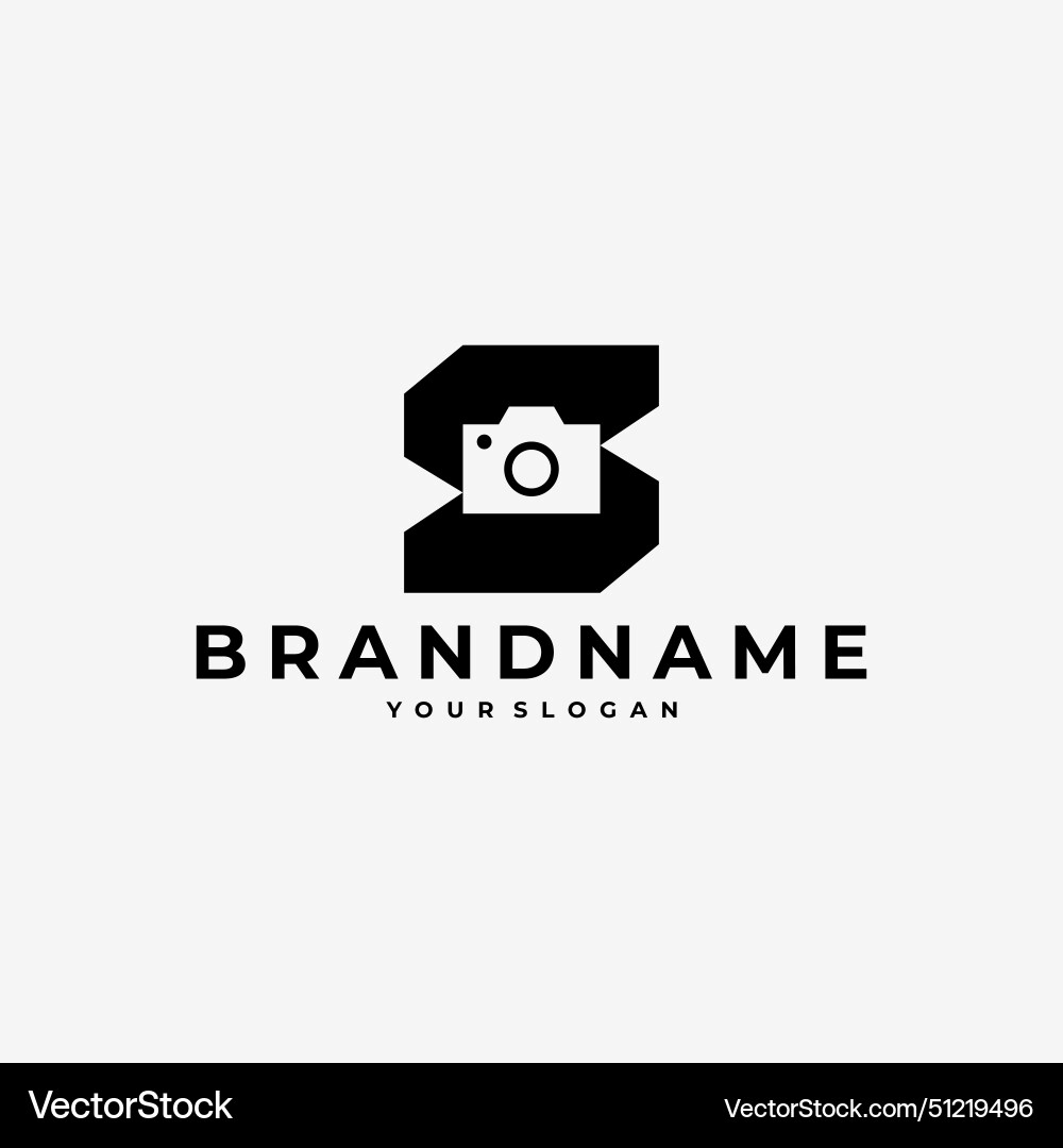 Letter s initial photography camera logo icon Vector Image