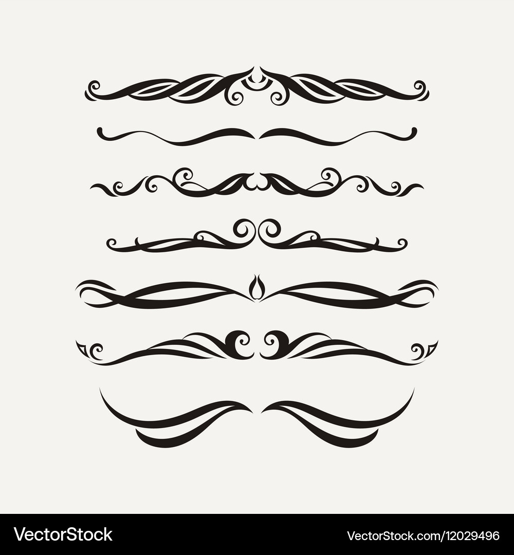 Ornate Swirl & Curl Elements Royalty Free Vector Image