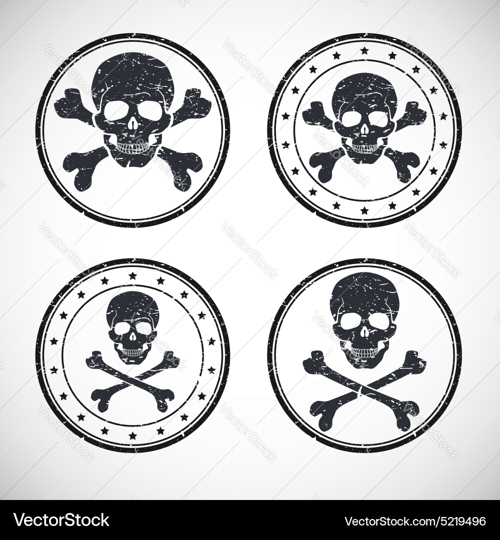 Stamp with skull and crossbones Royalty Free Vector Image