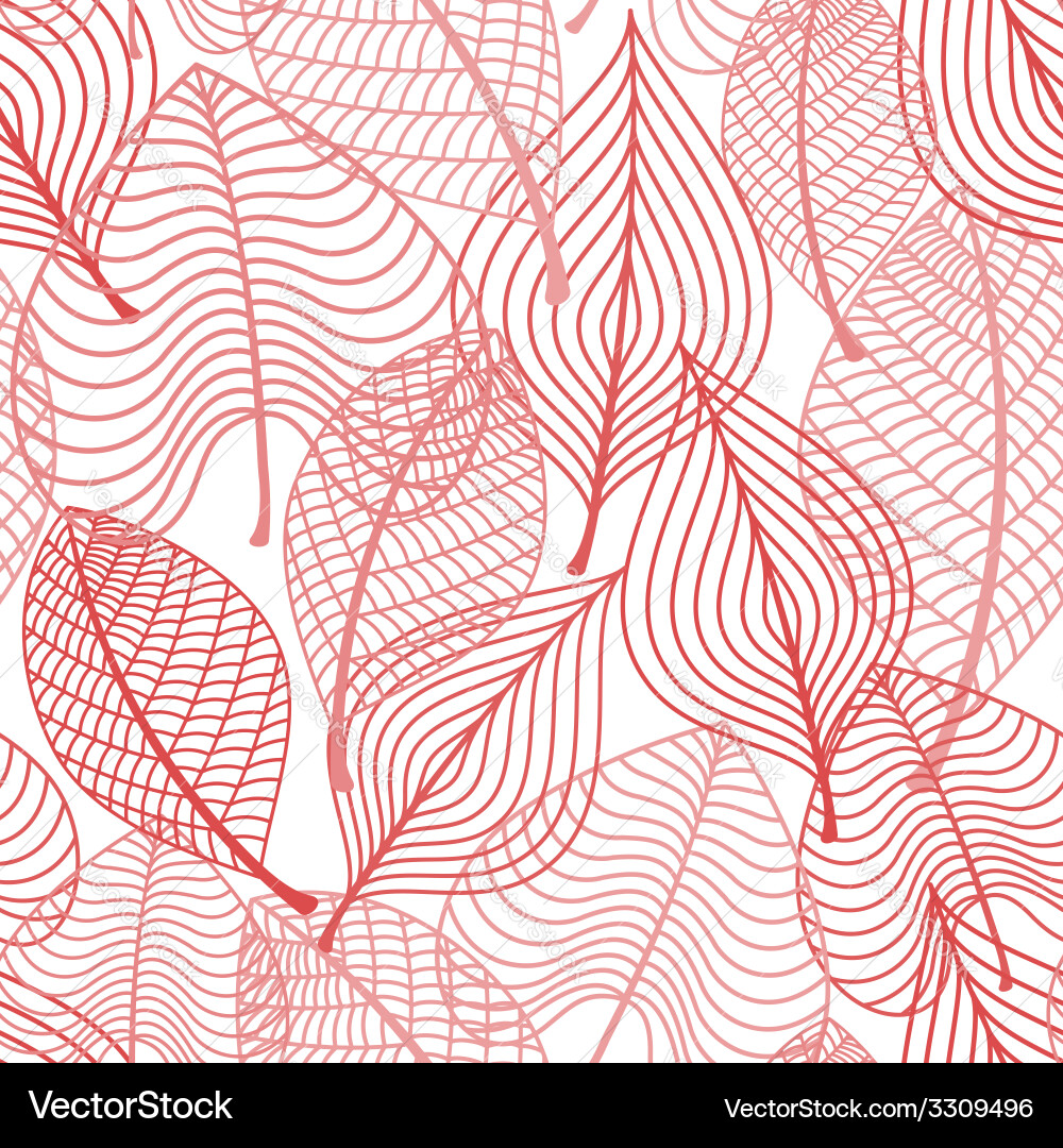 Stylized Red Leaf Pattern Royalty Free Vector Image