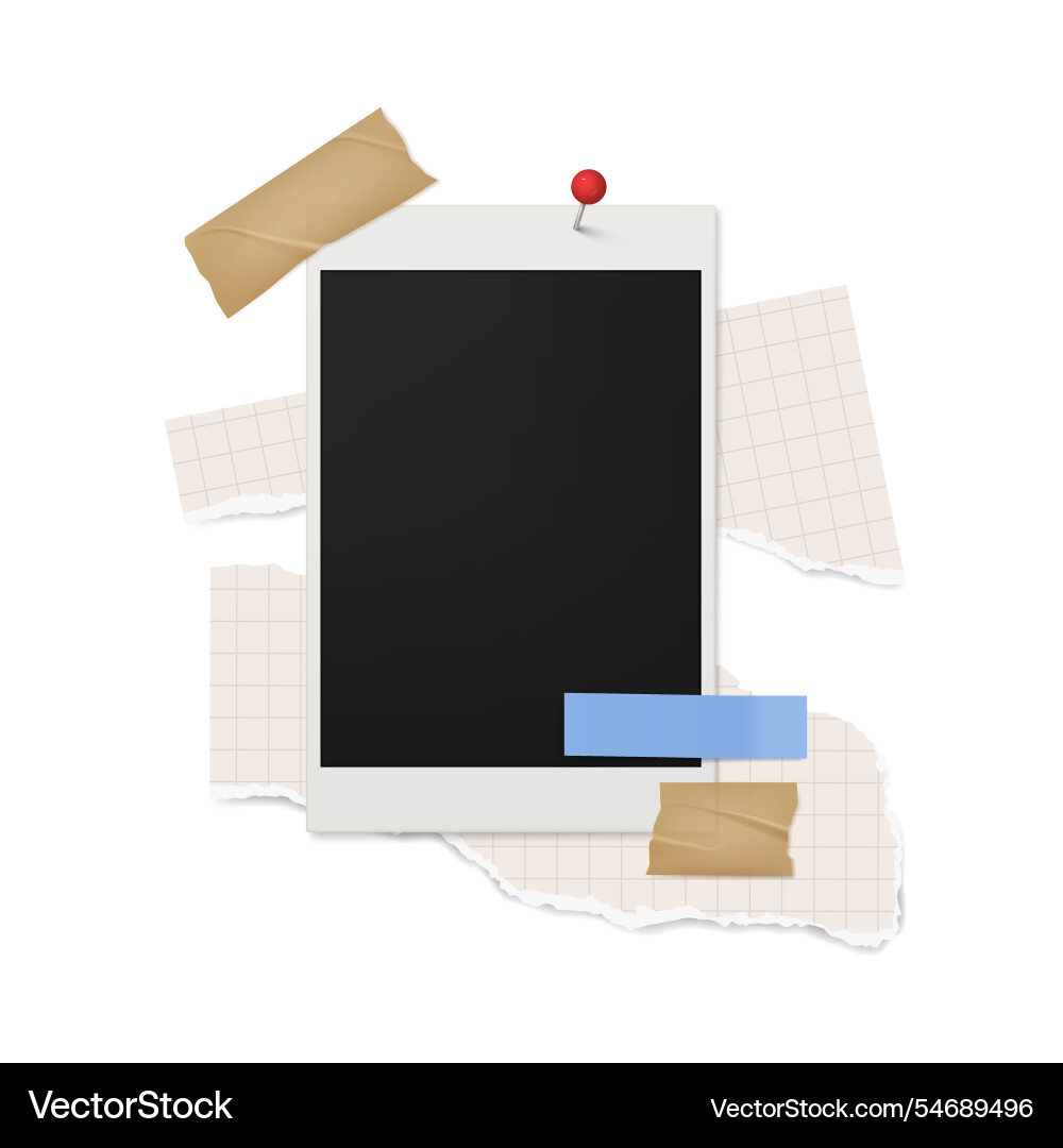 Tape & Paper Collage Frame Royalty Free Vector Image