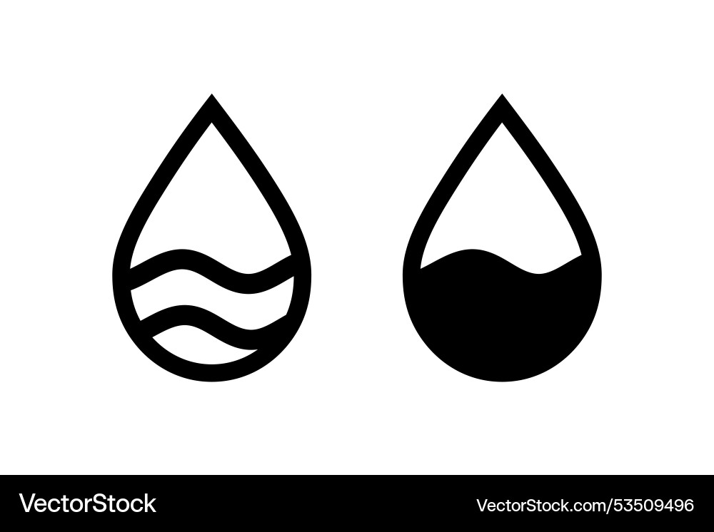 Water drop icon or water droplet symbol Royalty Free Vector