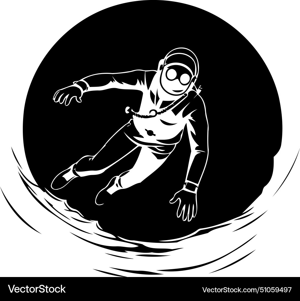Astronaut diving in the ocean eps 10 Royalty Free Vector