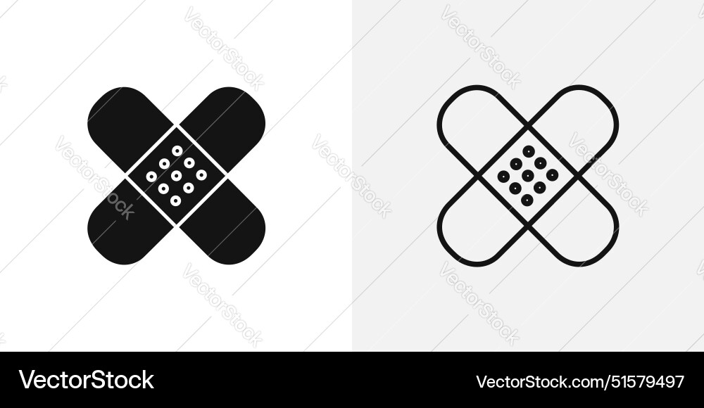 Band aid icon symbolizing first aid and minor Vector Image