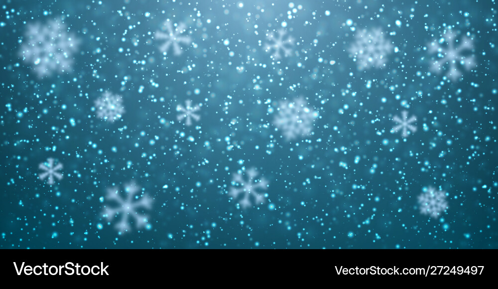 Christmas snow falling snowflakes on dark Vector Image