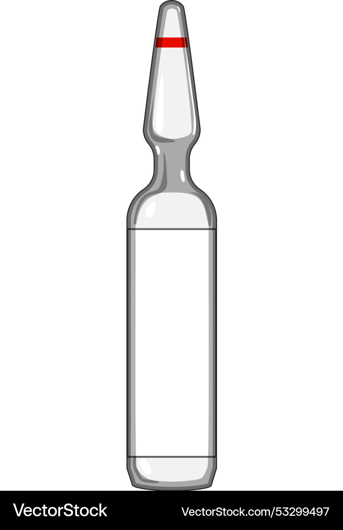 Dose vaccine vial cartoon Royalty Free Vector Image