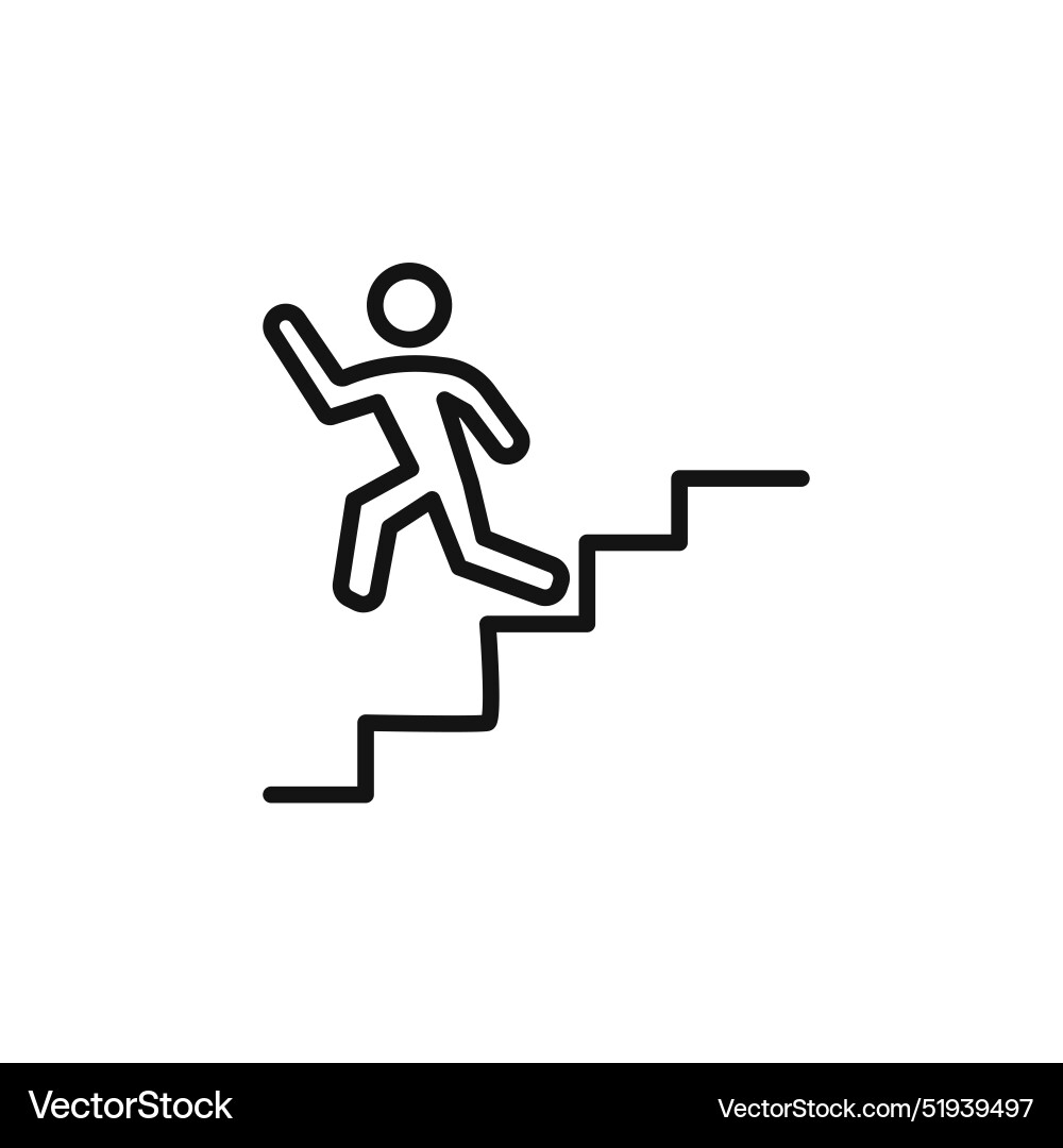 Downstairs icon logo sign outline Royalty Free Vector Image