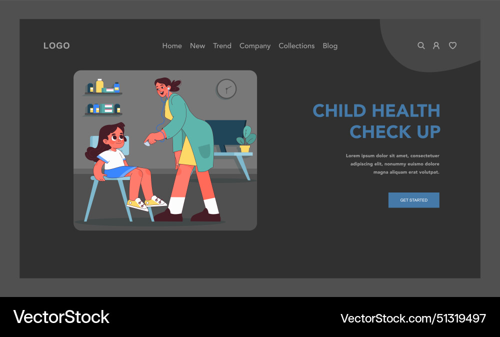 Friendly pediatric check up Royalty Free Vector Image