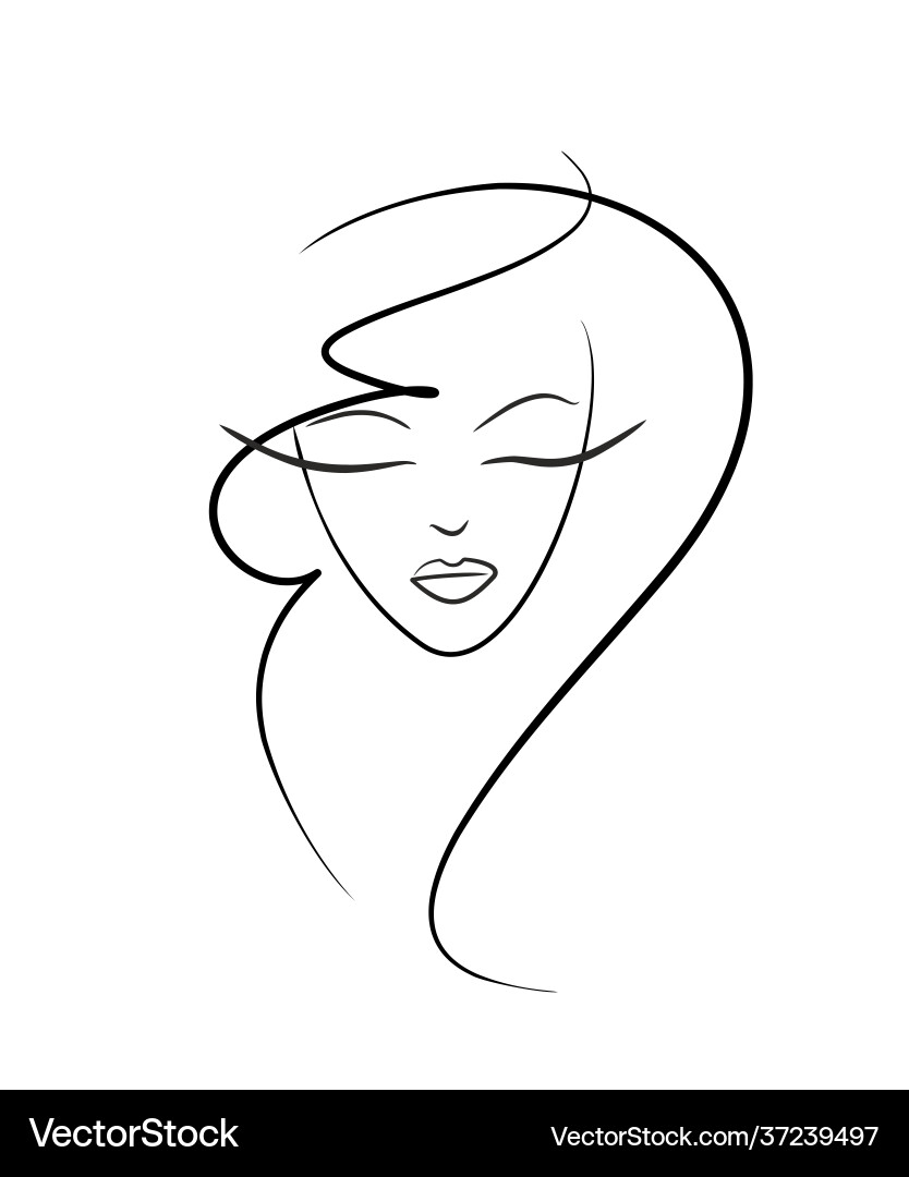 Girl face logo Royalty Free Vector Image - VectorStock