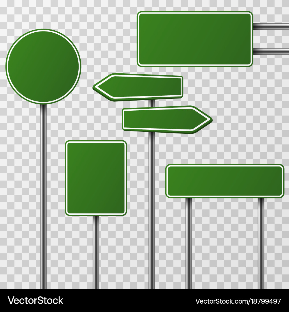Green Street Signs Collection Royalty Free Vector Image