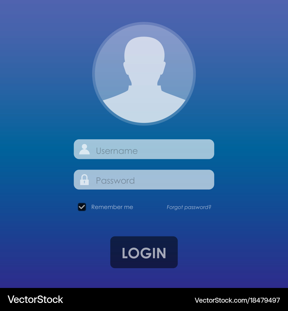 Login template background Royalty Free Vector Image