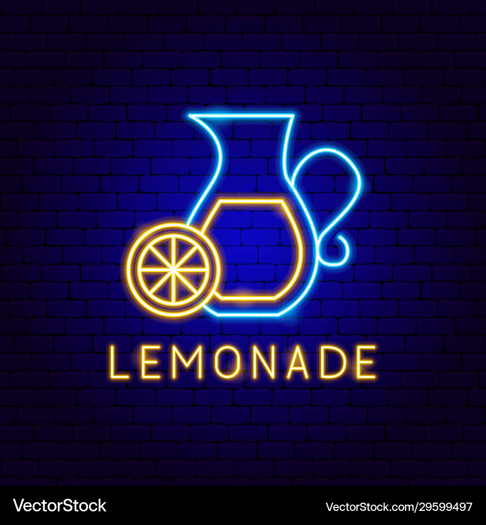 Neon Lemonade Label Royalty Free Vector Image - VectorStock
