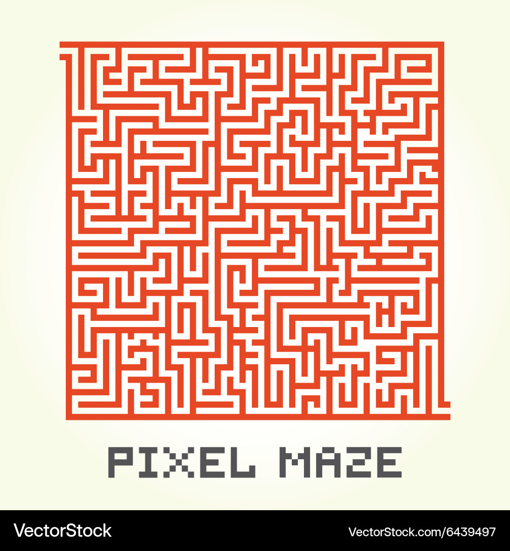 Pixel art maze isolated Royalty Free Vector Image