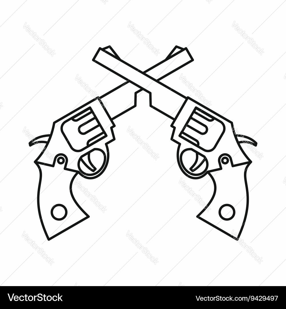 Revolvers icon outline style Royalty Free Vector Image