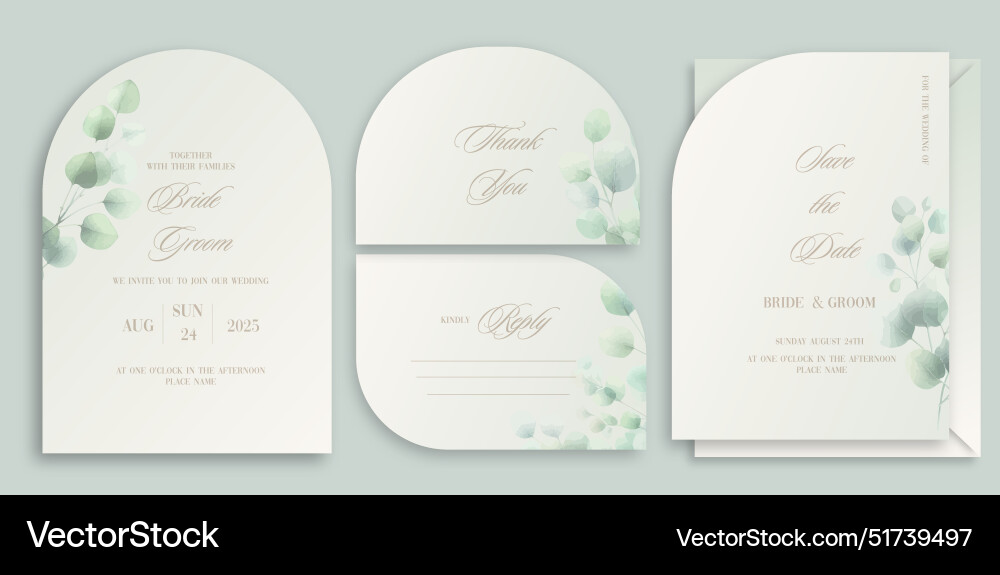 Wedding arch invitation card design Royalty Free Vector