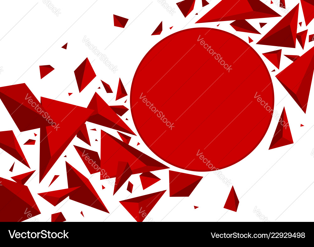 Abstract background design of red 3d triangle Vector Image