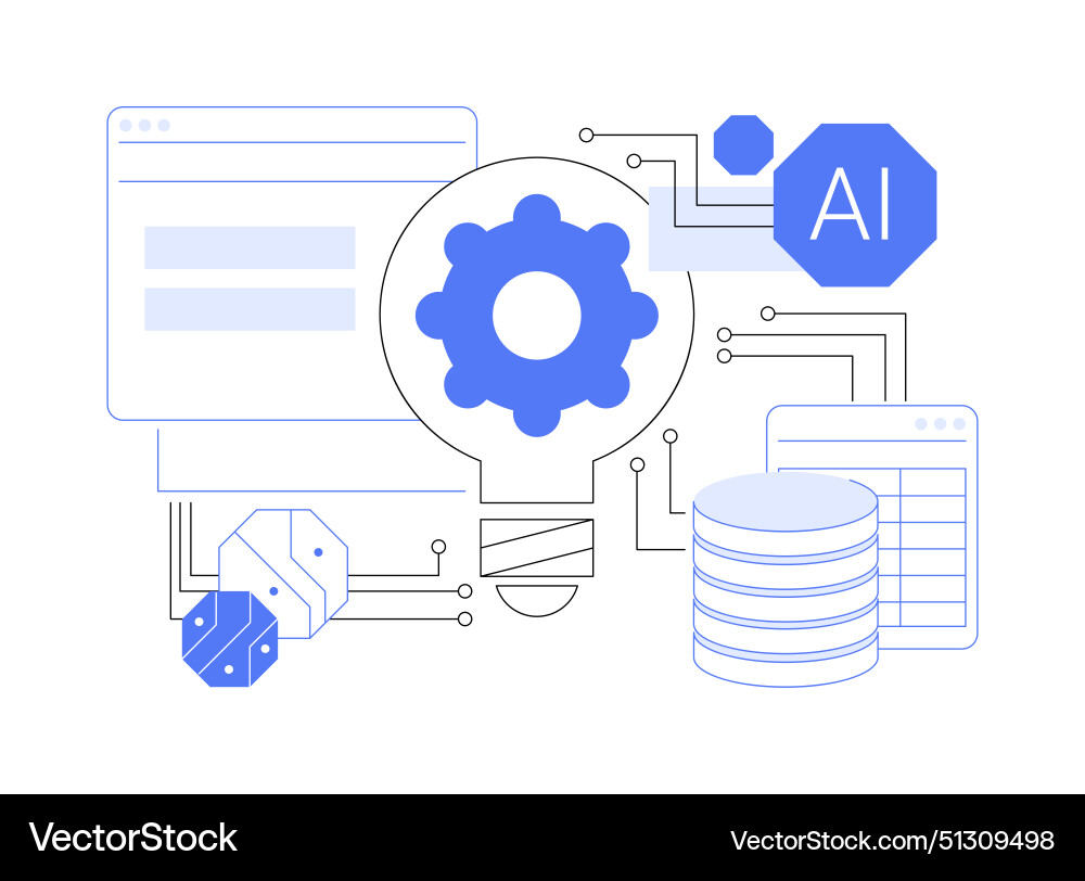 Ai-backed innovation abstract concept Royalty Free Vector