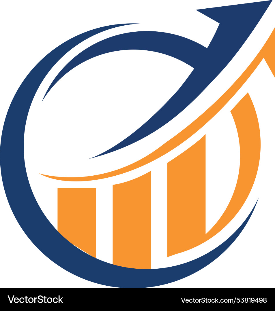 Business growth chart logo with arrow bar Vector Image