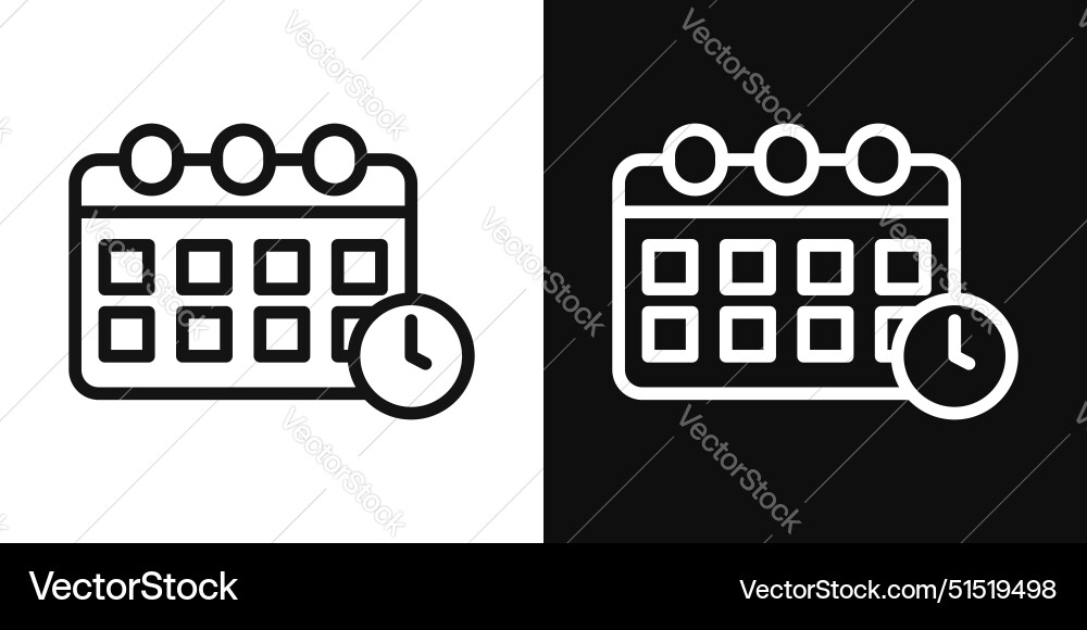 Calendar clock icon Royalty Free Vector Image - VectorStock
