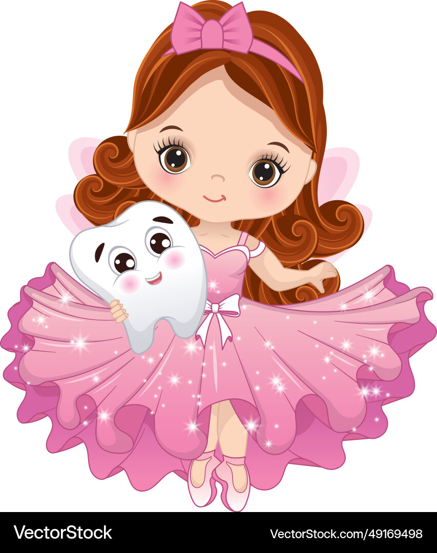 Cute little tooth fairy Royalty Free Vector Image