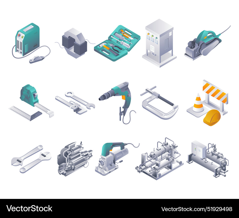 Industrial machinery equipment for construction Vector Image