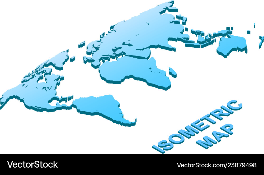 Isometric World Map Royalty Free Vector Image - VectorStock