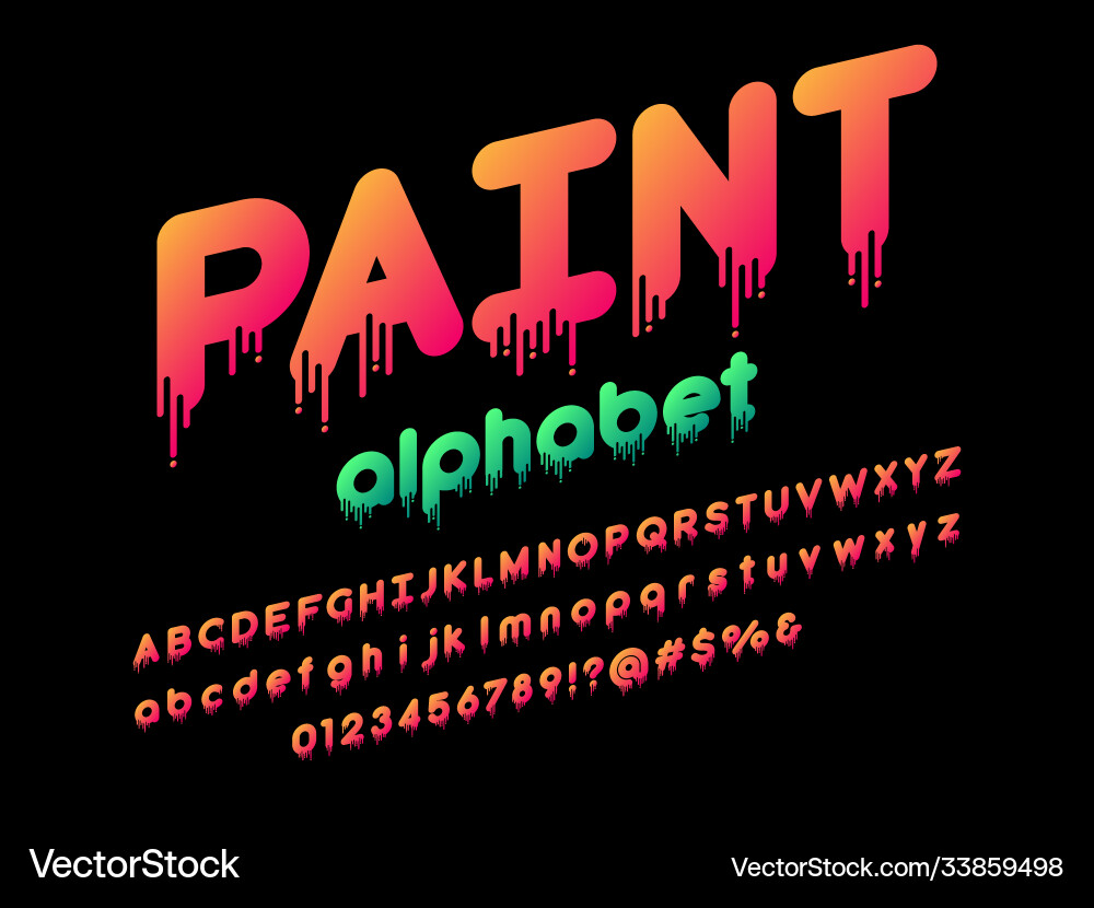 Melting font Royalty Free Vector Image - VectorStock