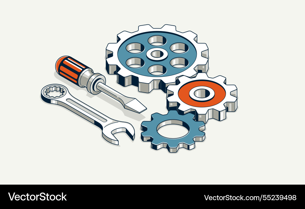 Repair and maintenance concept technics service Vector Image