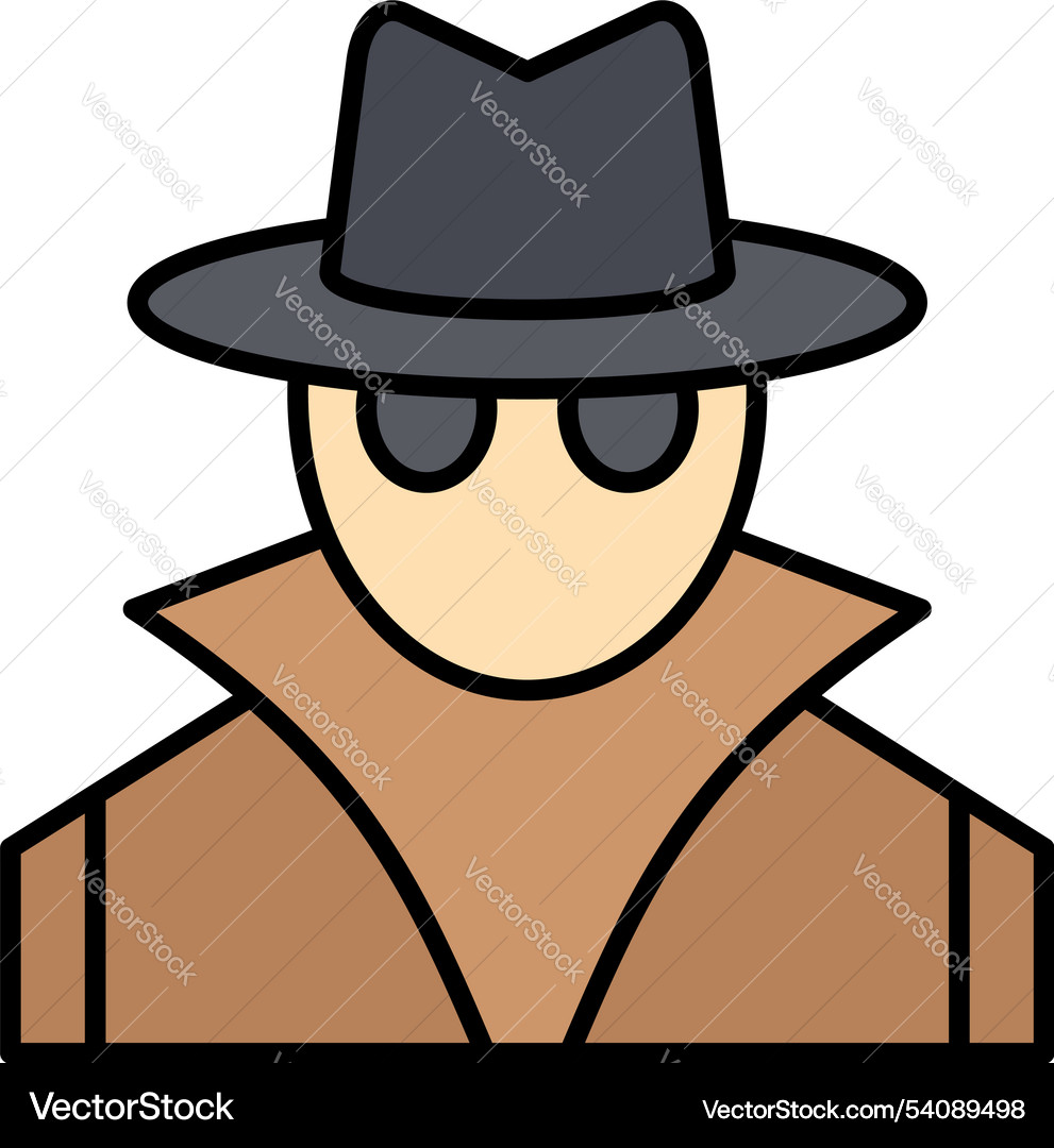 Spy line filled icon design Royalty Free Vector Image