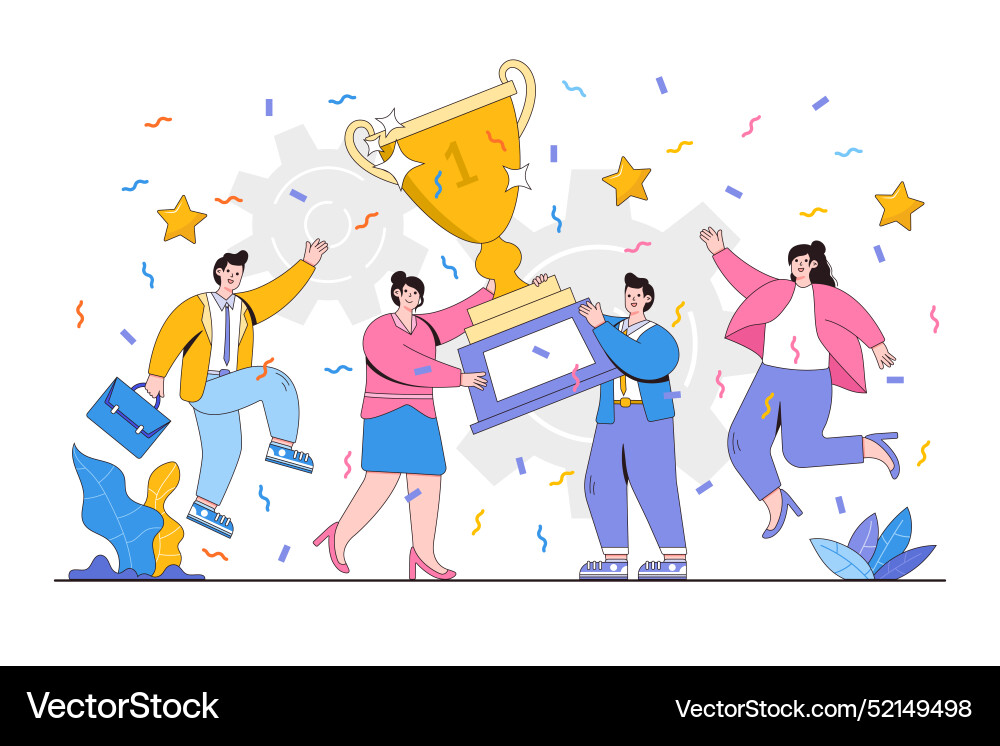 Successful business team concept happy Royalty Free Vector