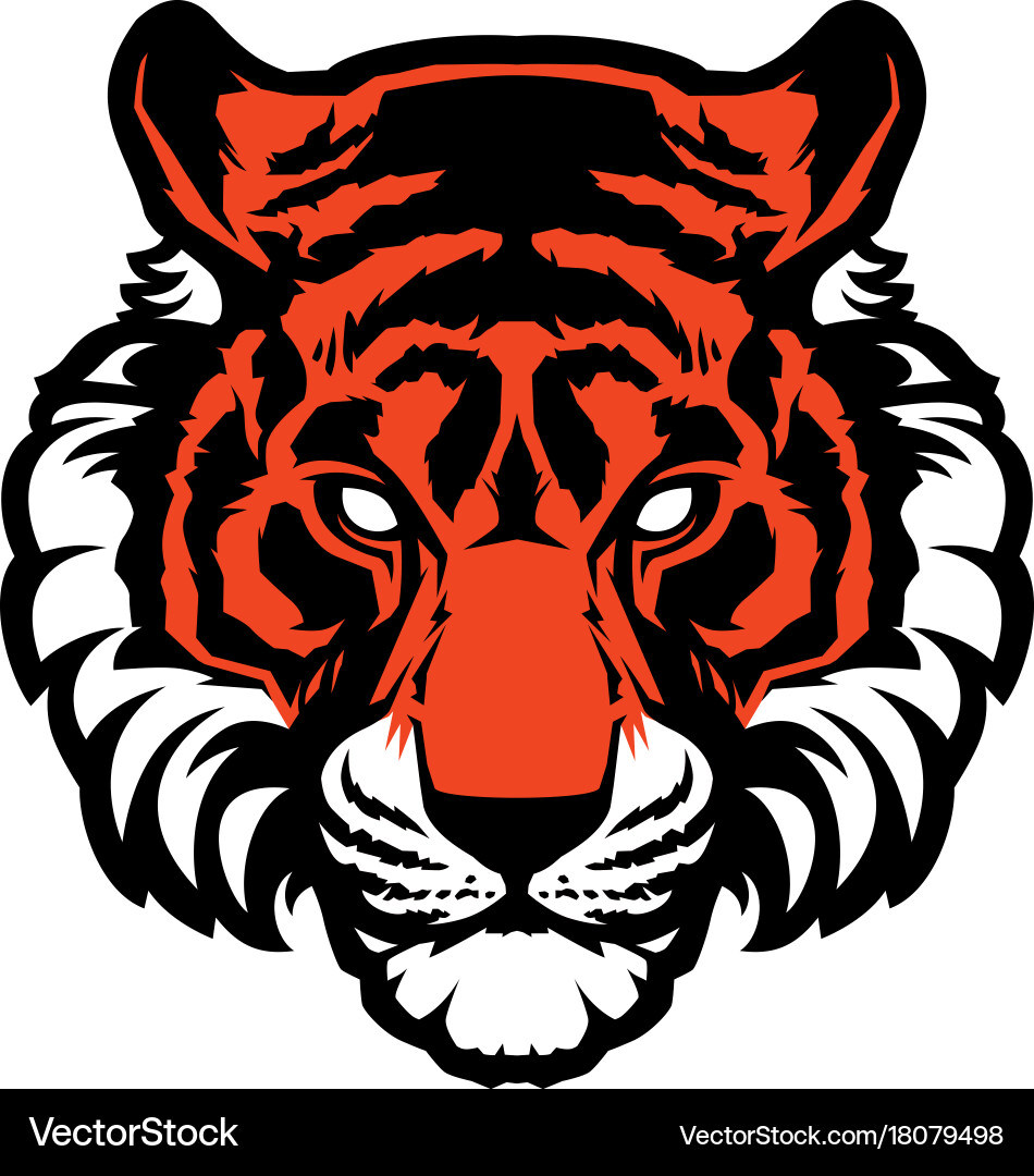 Tiger animal mascot head logo Royalty Free Vector Image