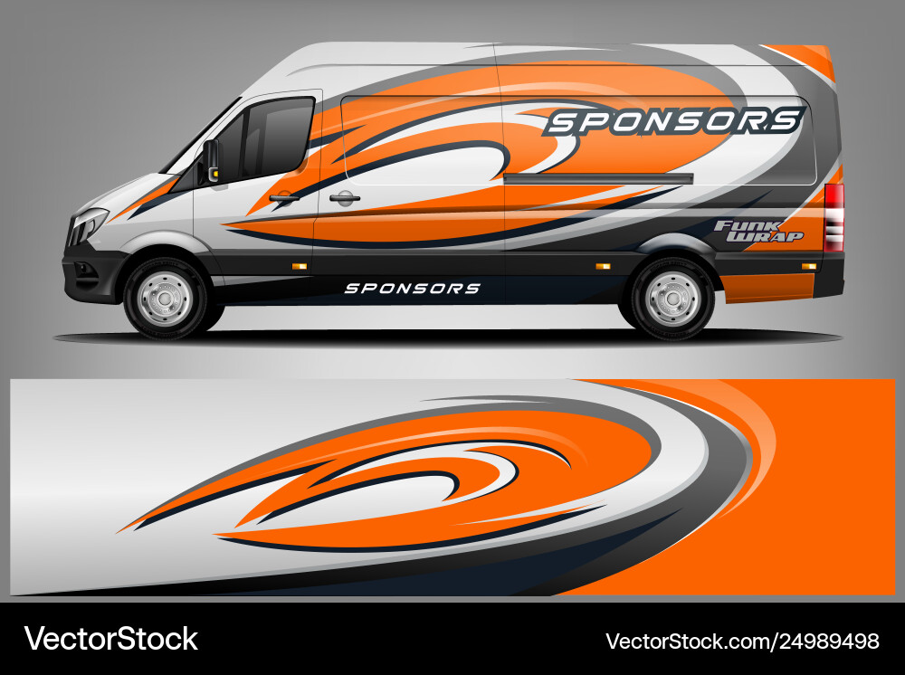 Van car wrap design for company Royalty Free Vector Image