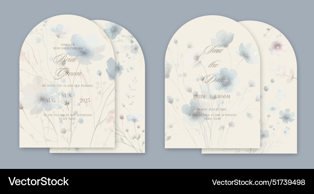 Wedding arch invitation card design Royalty Free Vector