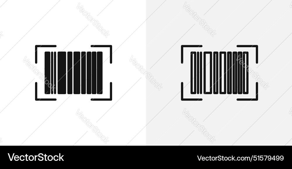 Barcode scan icon with a scanner symbol for Vector Image