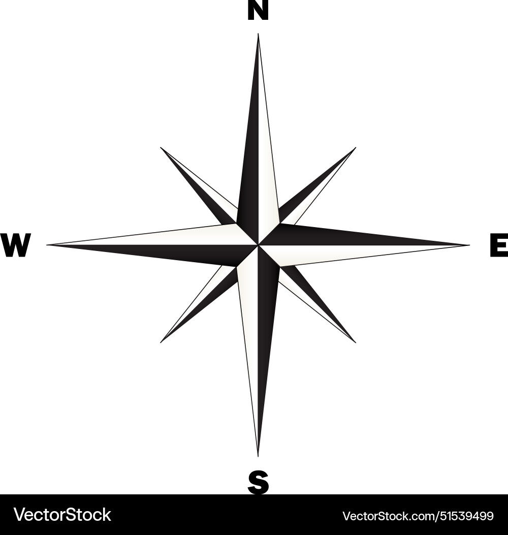 Direction compass icon north symbol compass Vector Image