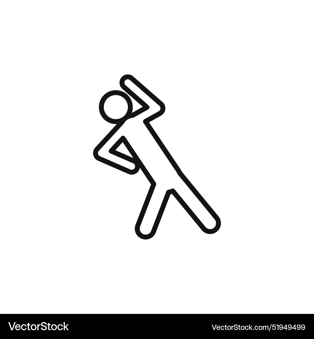 Fitness exercise logo sign outline Royalty Free Vector Image